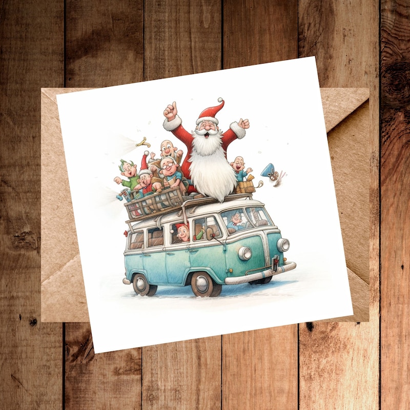 Vw Christmas Card - Etsy