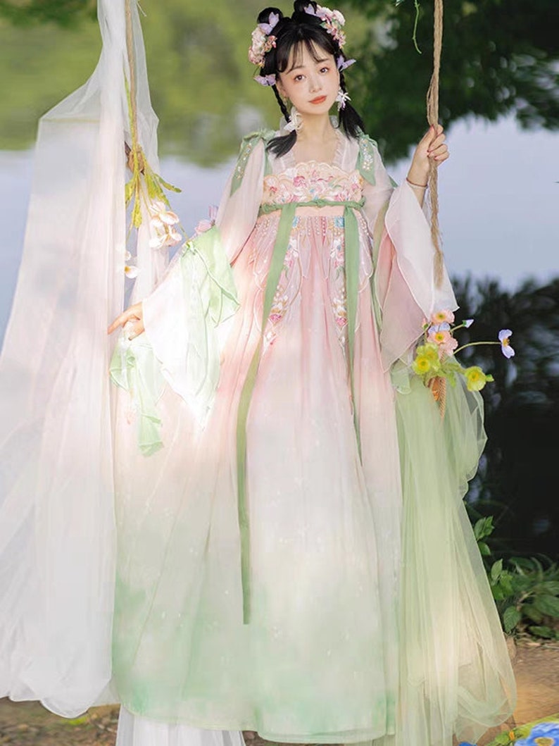 Flower Pink Traditional Hanfu Dress by Yandan Hanfu - Etsy