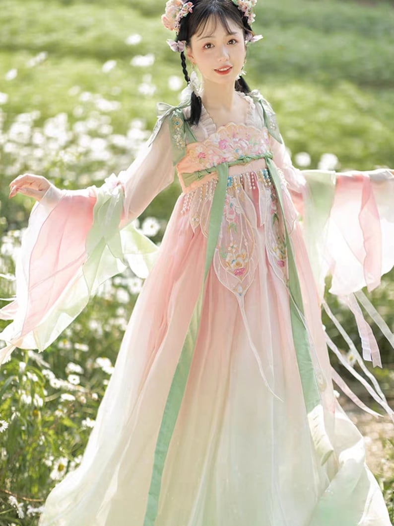Flower Pink Traditional Hanfu Dress by Yandan Hanfu - Etsy