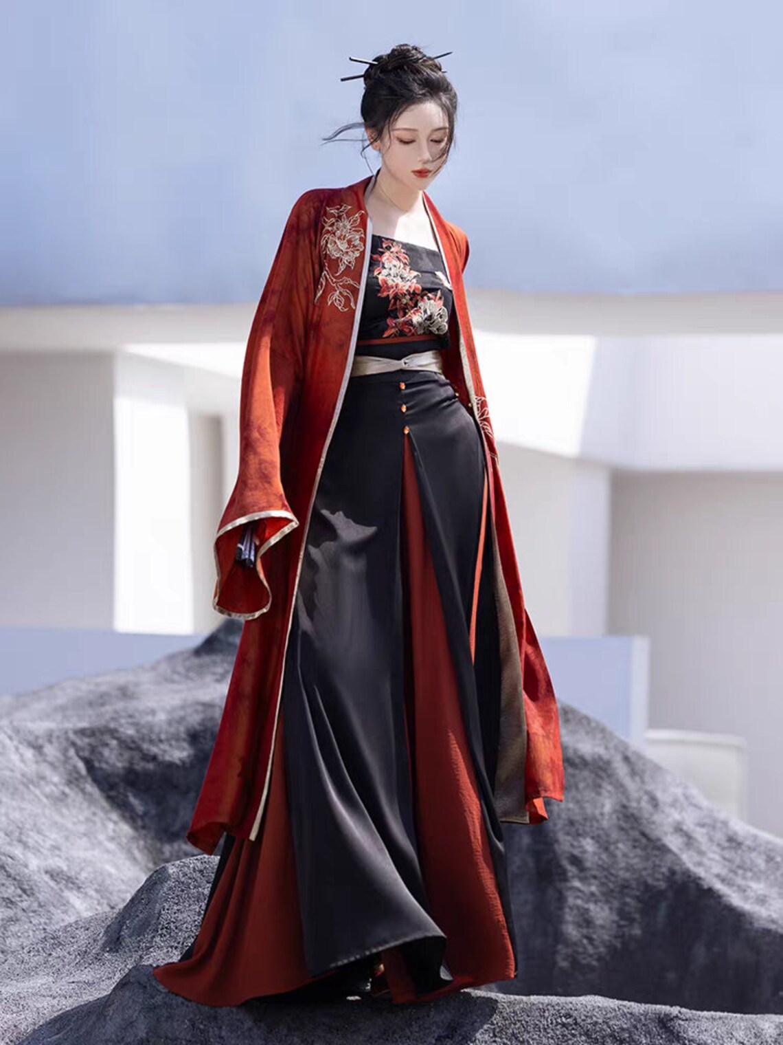 Red Modern Hanfu Dress by Yandan Hanfu - Etsy