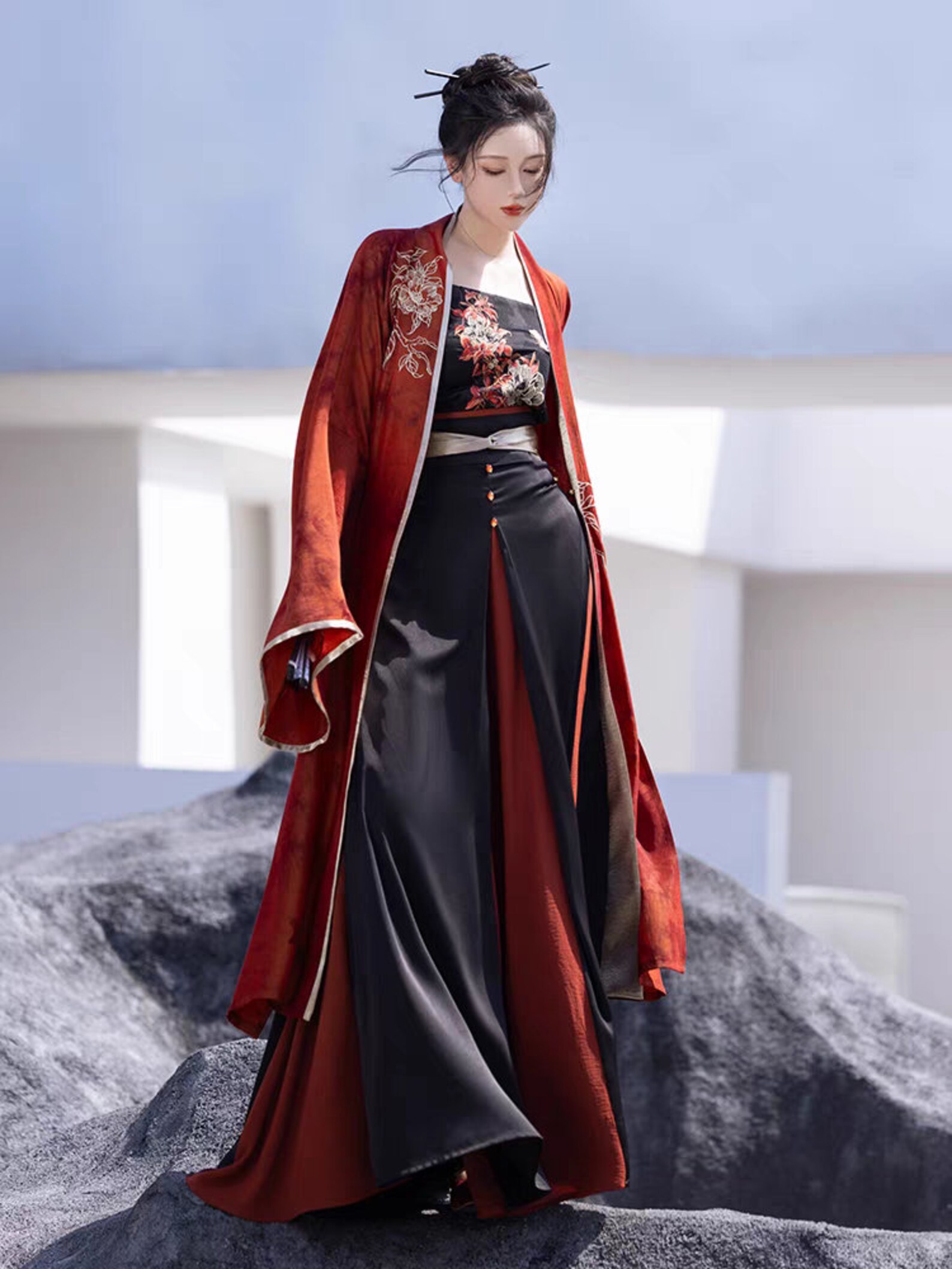 Red Modern Hanfu Dress by Yandan Hanfu - Etsy