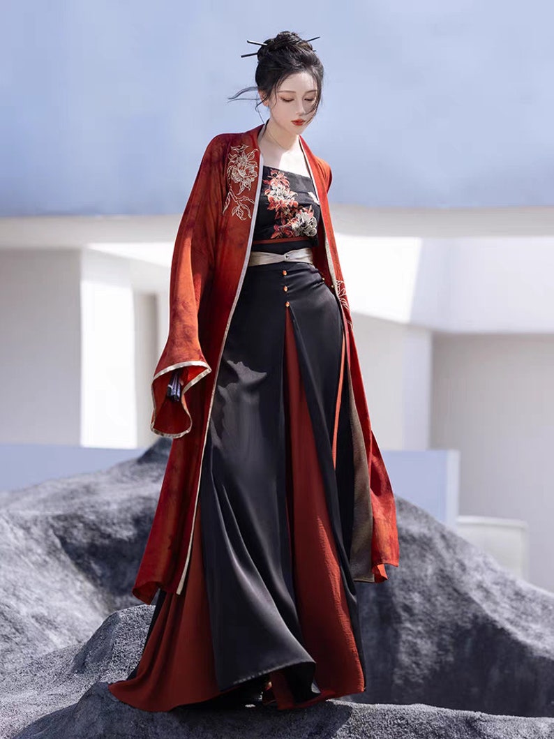 Red Modern Hanfu Dress by Yandan Hanfu - Etsy