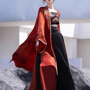 Red Modern Hanfu Dress by Yandan Hanfu - Etsy