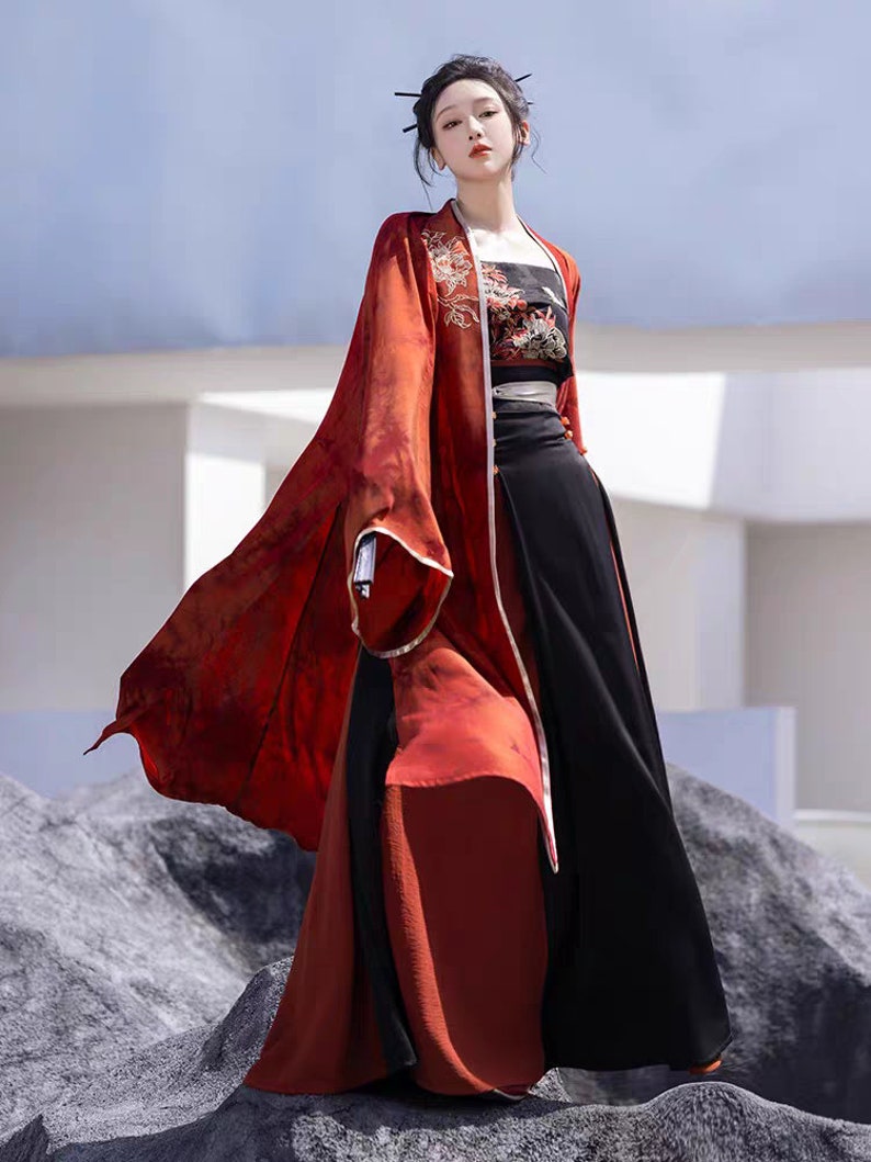Red Modern Hanfu Dress by Yandan Hanfu - Etsy