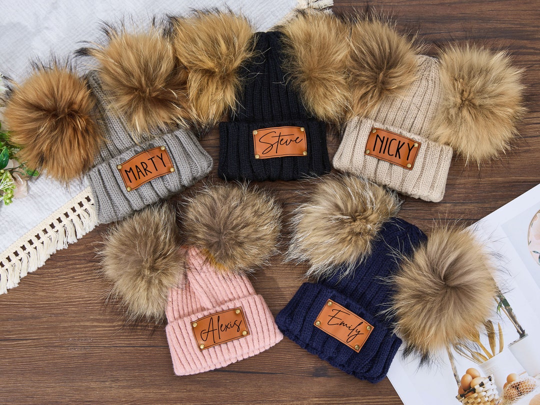 Personalized Name Monogram Pom Pom Beanie,baby/toddler/adult Beanie ...