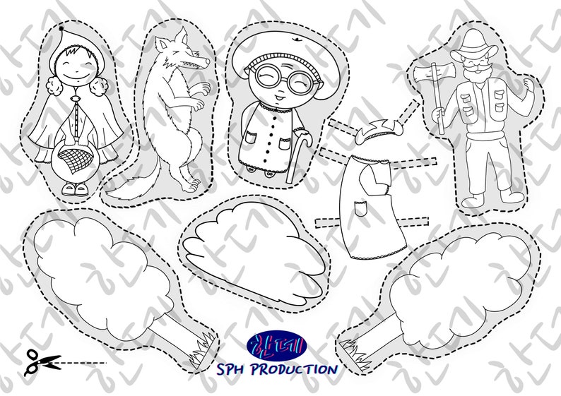 Set of 7 PRINTABLE Paper Finger Puppets PDF Download - Etsy