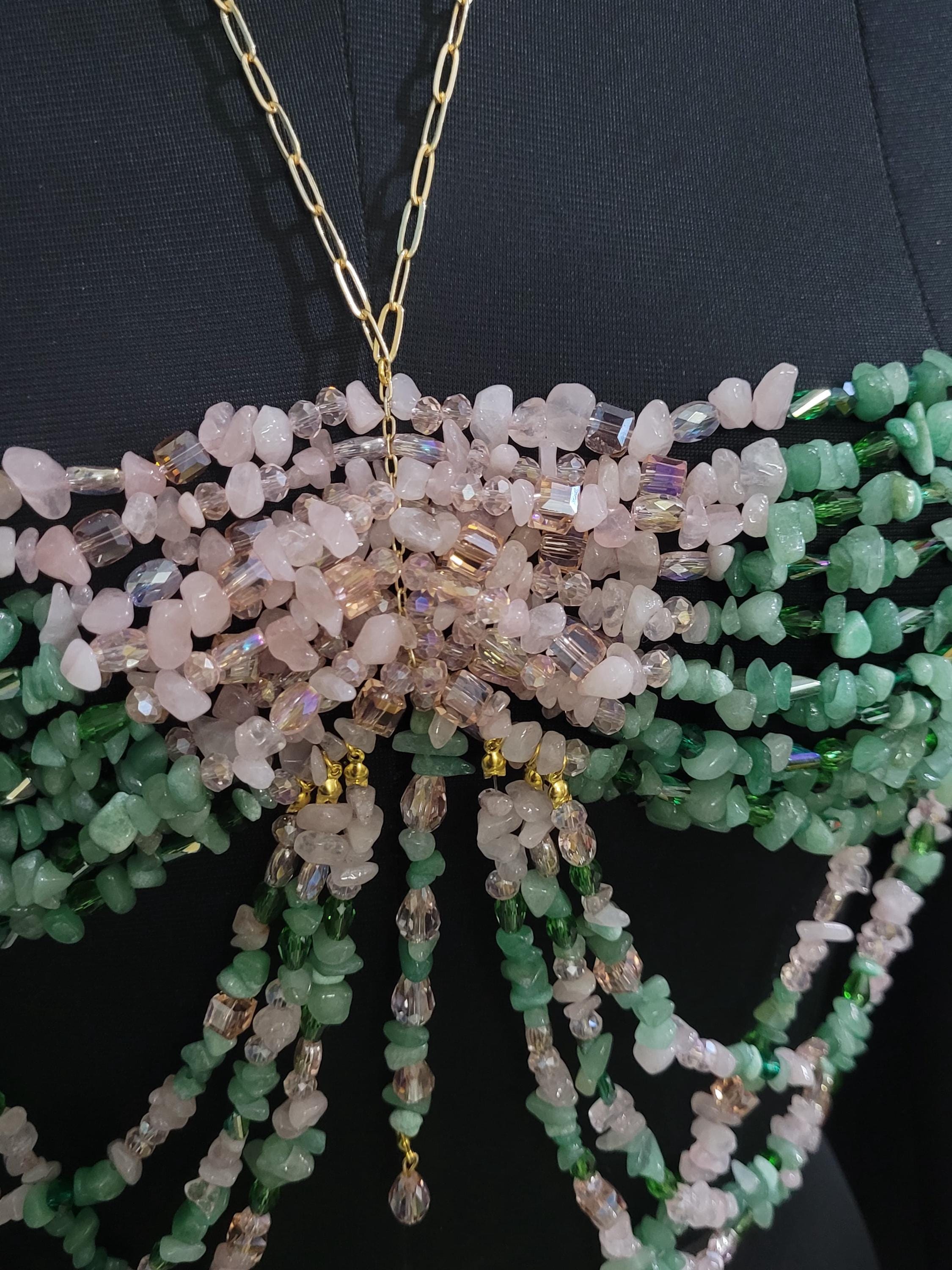 Wicked Inspired Gemstone Bra, Beaded Bralette Body Chain, Mermaid Core ...