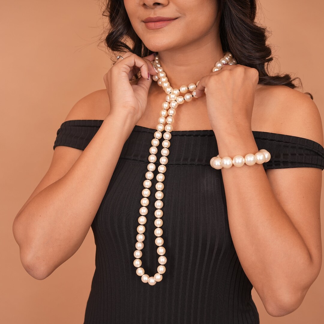 Elegant Pearl Necklace, Multi-style Long Strand Pearl String for Her ...
