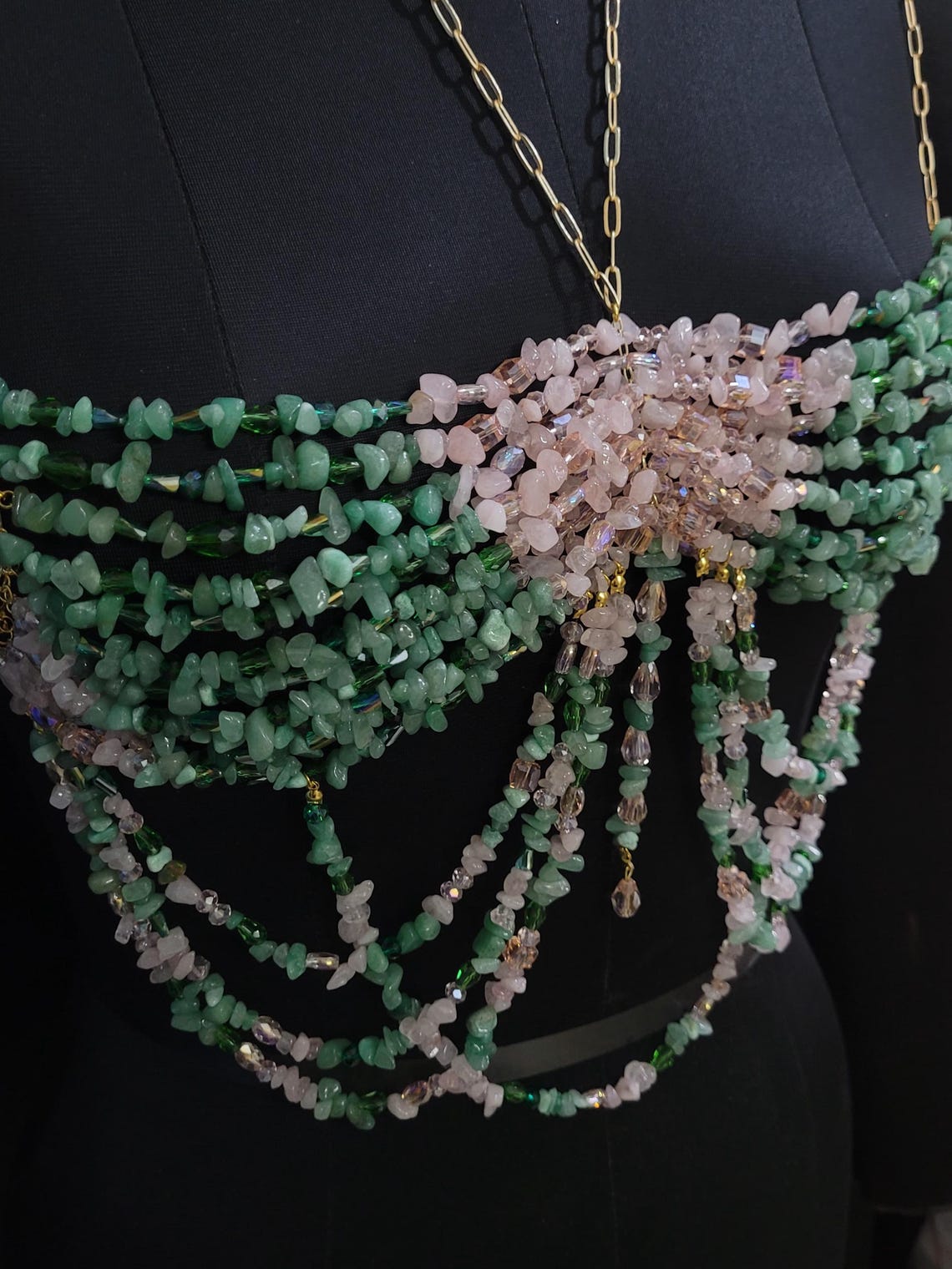 Wicked Inspired Gemstone Bra, Beaded Bralette Body Chain, Mermaid Core ...