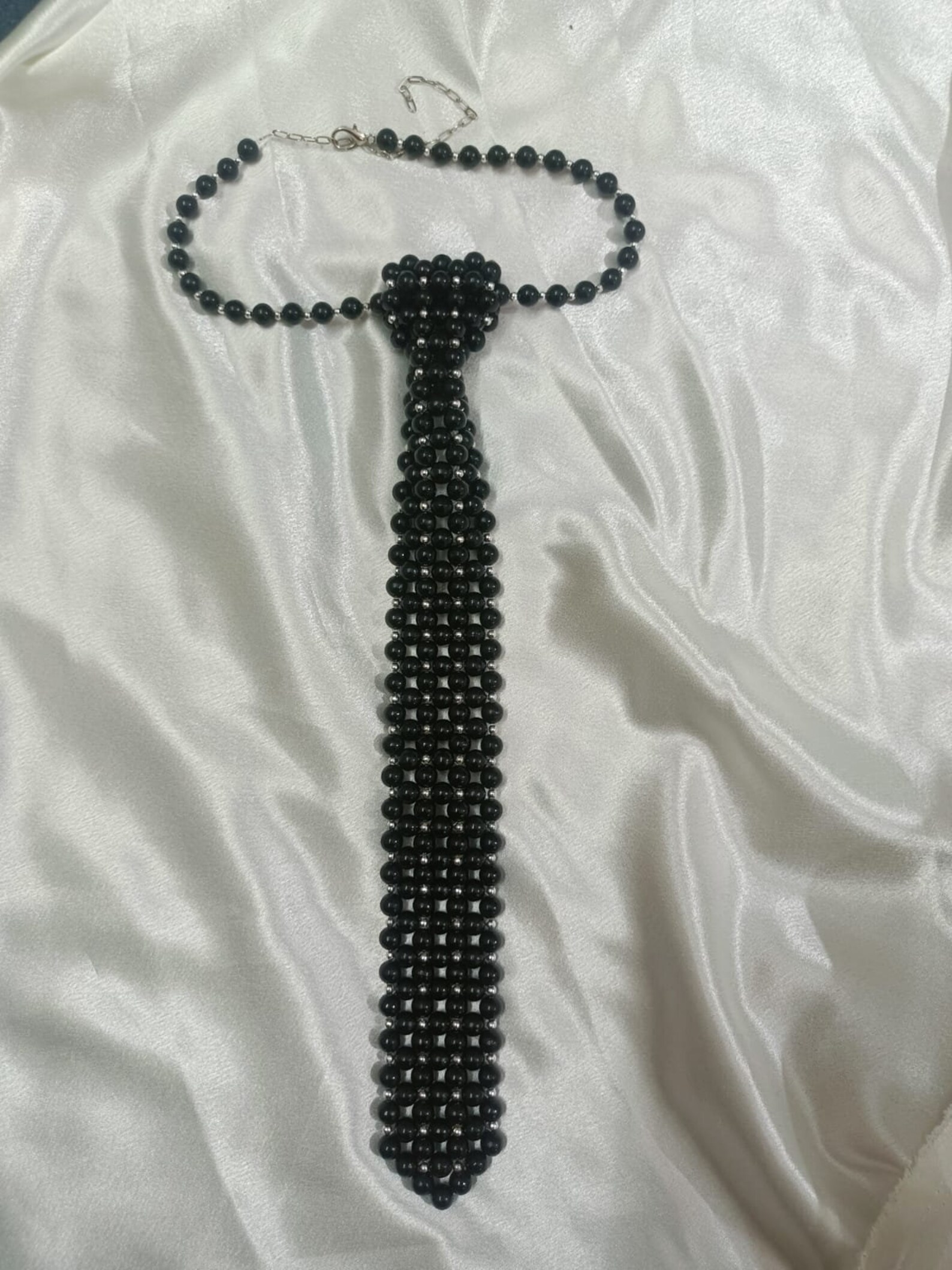 Black Pearl Tie for Women | Unisex Black Tie | Unique Necktie for Her ...