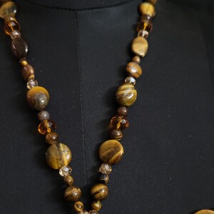Brown Gemstone Bead Bra Pearl, Beaded Bralette Body Chain, Brown ...