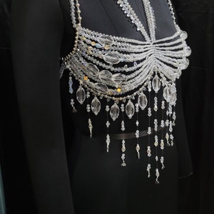 Handmade Crystal Body Chain, Bridal Body Jewelry, Body Chain Bra ...