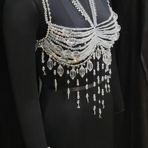 Handmade Crystal Body Chain, Bridal Body Jewelry, Body Chain Bra ...