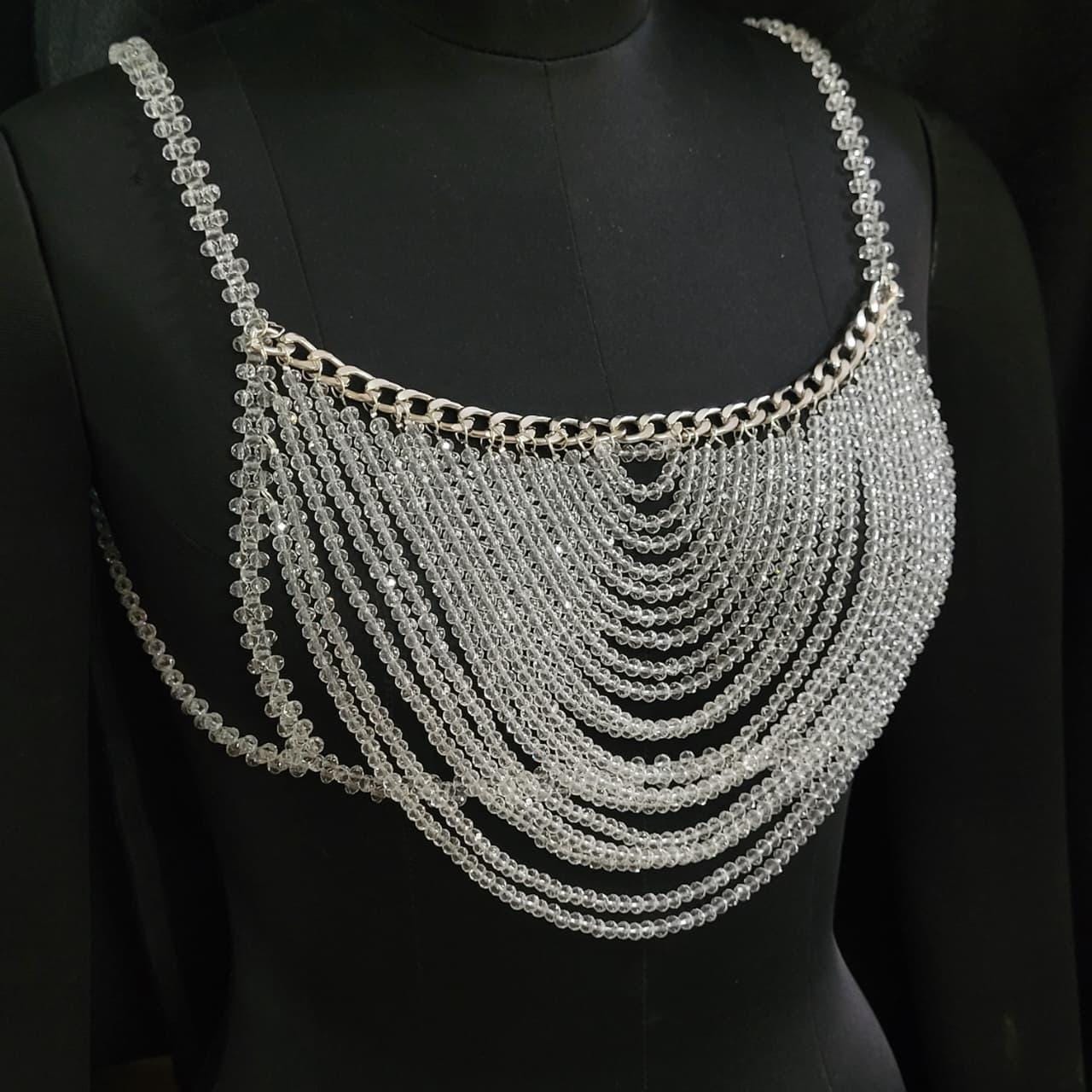 Luxury Crystal Beaded Bralette Top – Handmade Rhinestone Festival ...