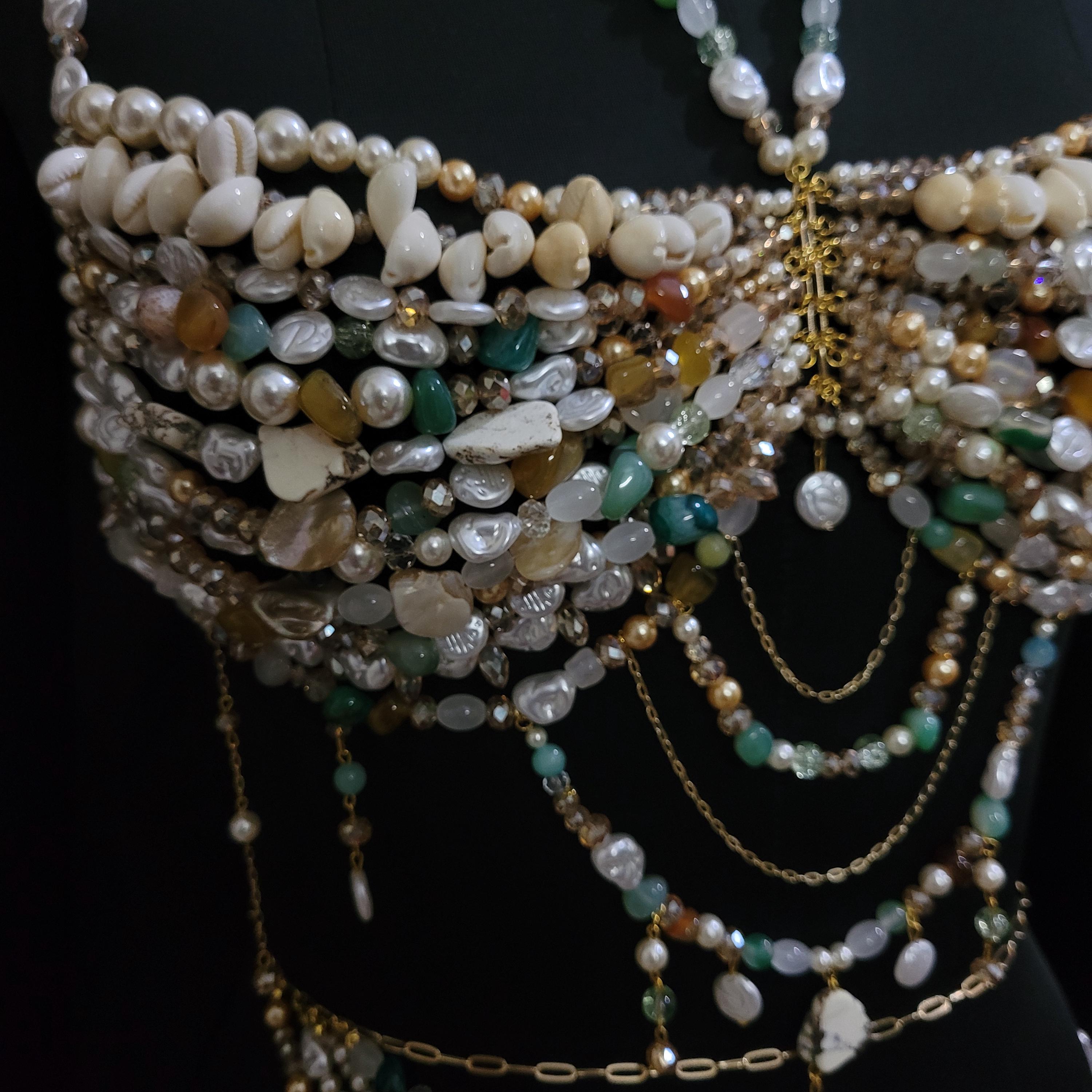 Shell Beaded Bralette and Hip Chain, Holiday Birthday Gift for Her ...
