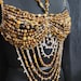 Brown Gemstone Bead Bra Pearl, Beaded Bralette Body Chain, Brown ...