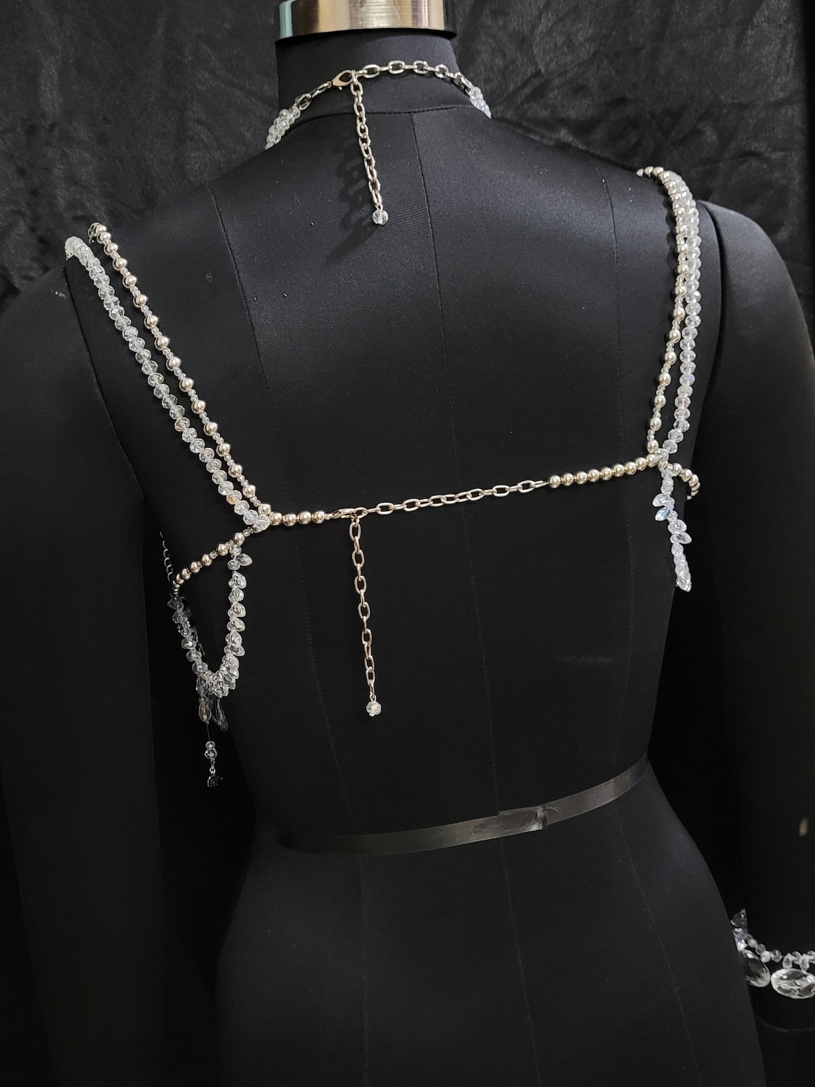 Handmade Crystal Body Chain, Bridal Body Jewelry, Body Chain Bra ...
