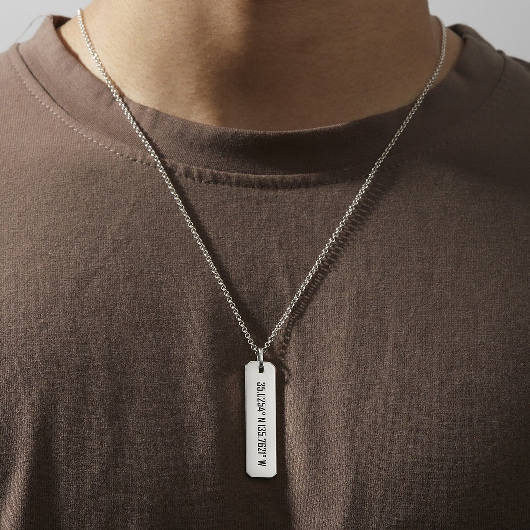 Customizable Necklace With Name: Men Name Necklace, Gold, Silver ...