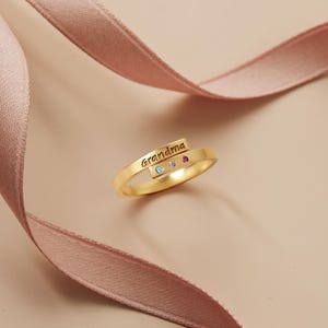 Grandma Ring: Grandma Birthstone Ring, Unique Grandma Jewelry With ...