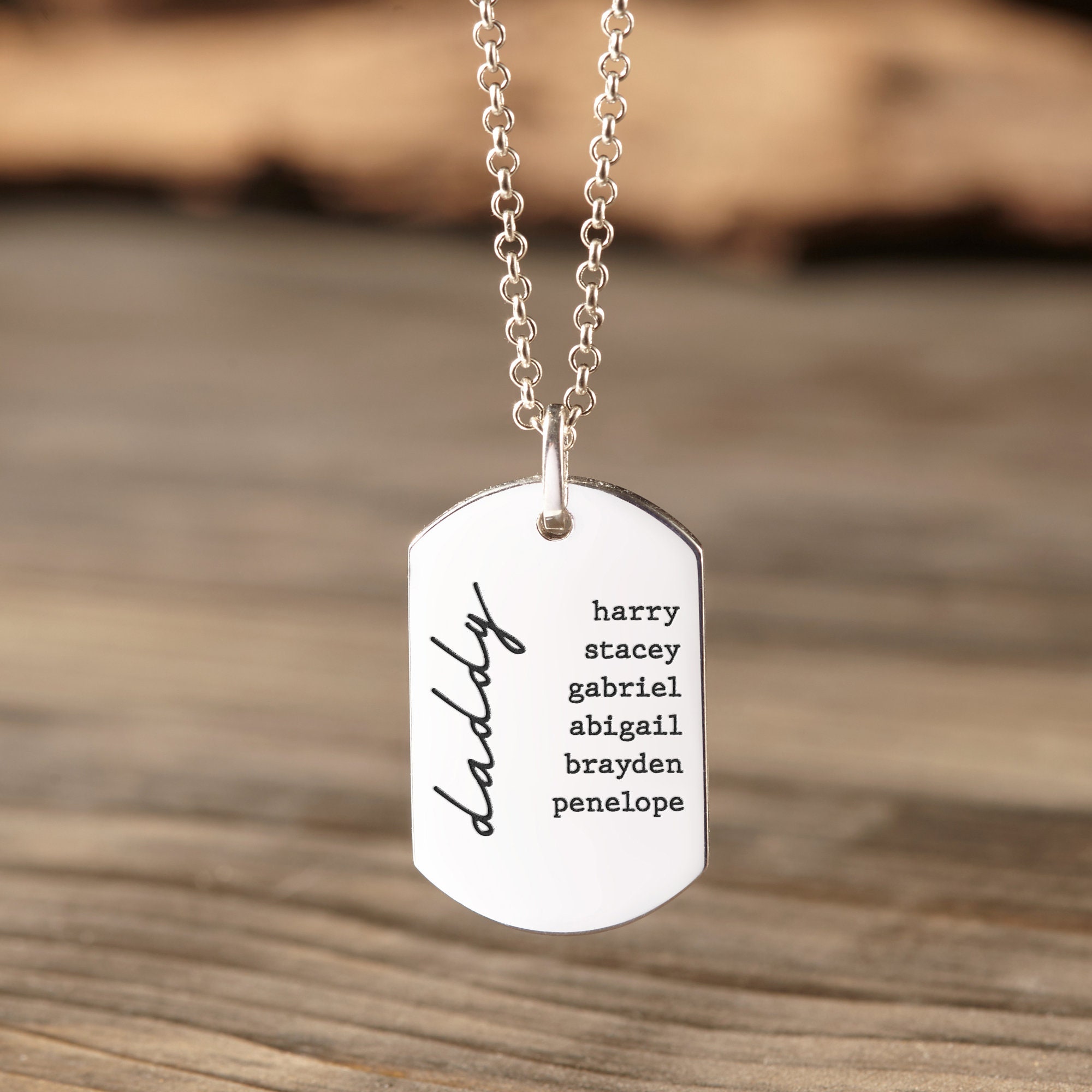 Dad Necklace: Father's Day Necklace With Kids Names Personalized Men ...