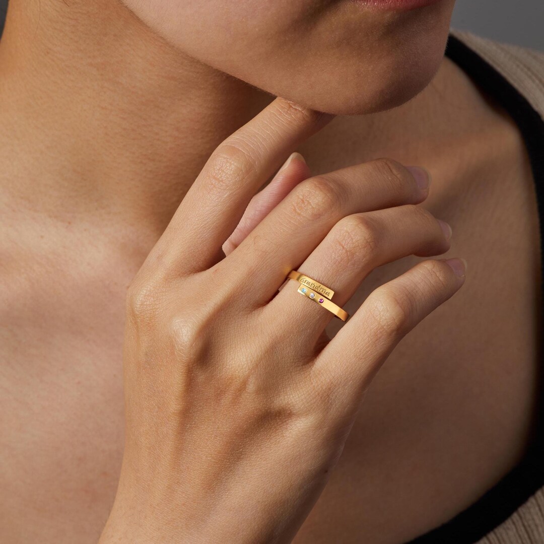 Grandma Ring: Grandma Birthstone Ring, Unique Grandma Jewelry With ...