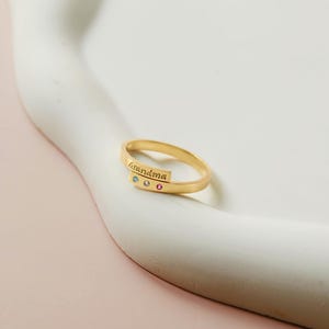 Grandma Ring: Grandma Birthstone Ring, Unique Grandma Jewelry With ...