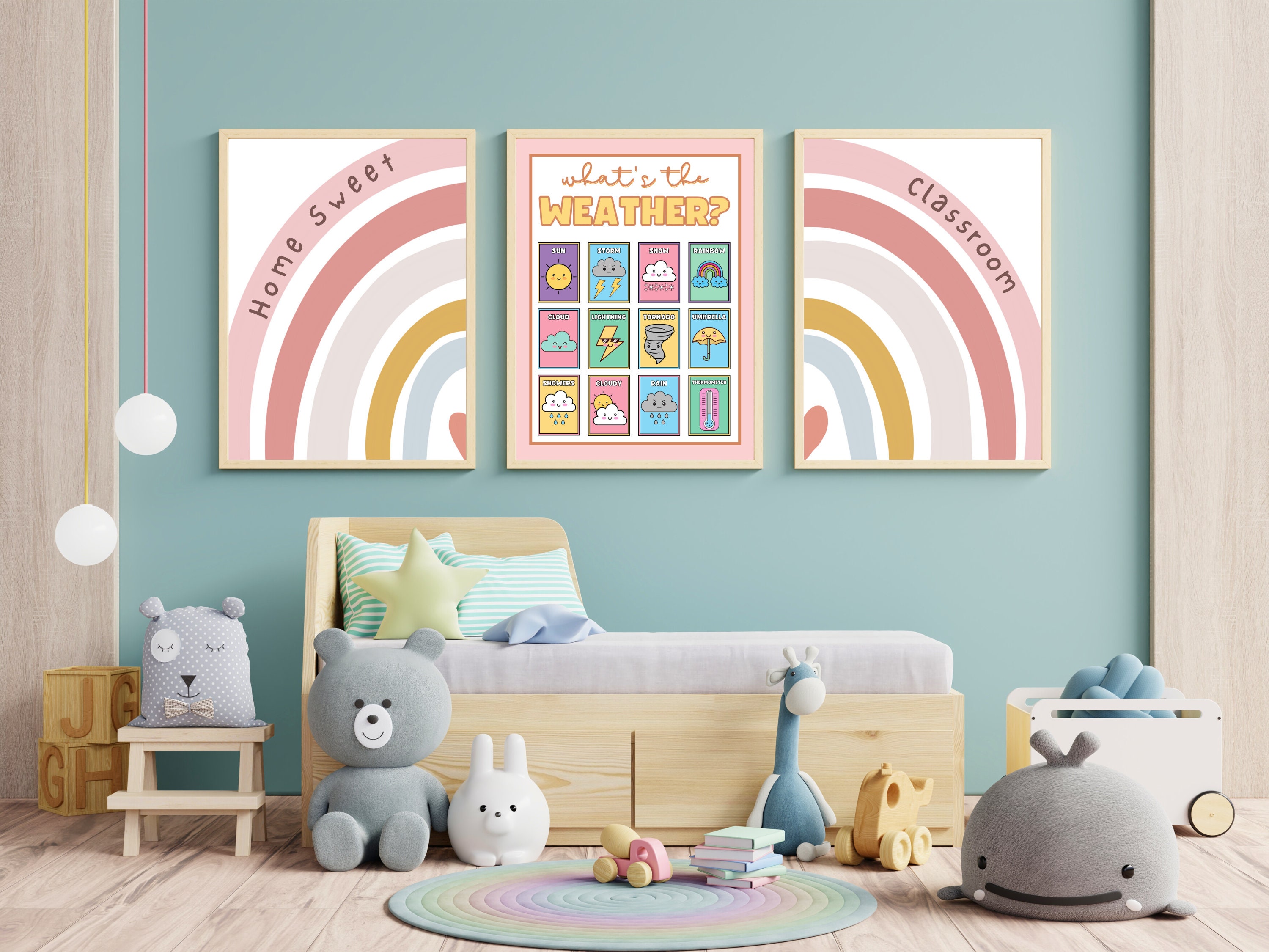 Educational Prints, Set of 50 Preschool Posters, Classroom Decor ...