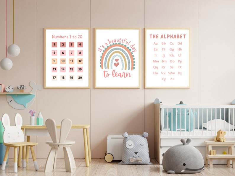 Educational Prints, Set of 50 Preschool Posters, Classroom Decor ...