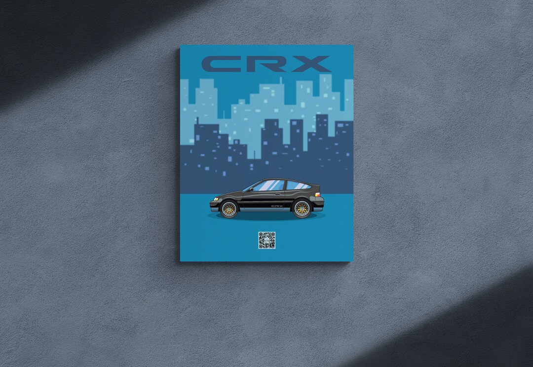Honda CRX Poster Augmented Reality Digital Download, 90s Sportscar, Car ...