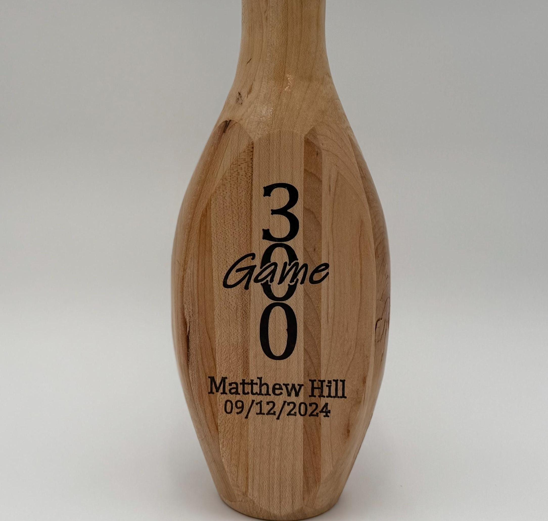 300 Bowling Pin Trophy - Hard Maple - Etsy