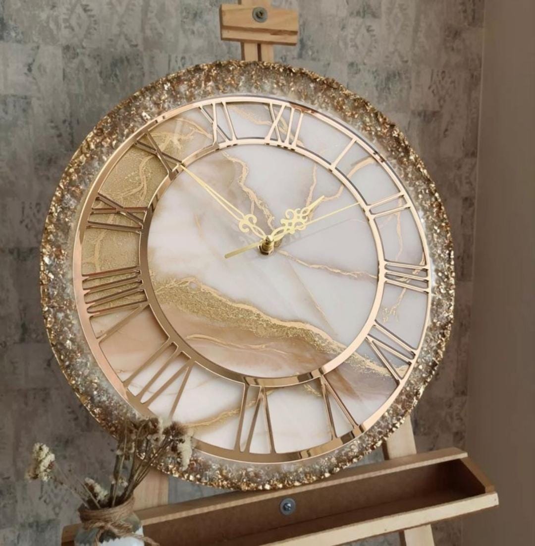 Wall Clock Resin, Luxury Wall Clock, Home Decor Wall Clock, Gift for ...