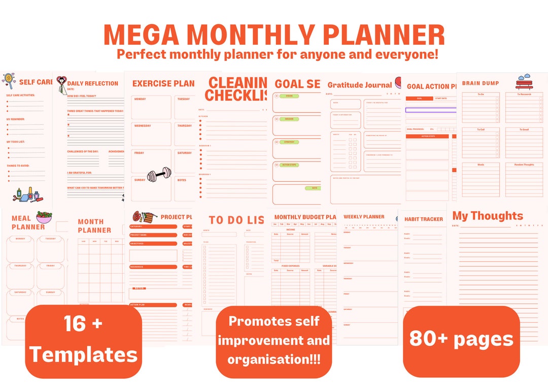 Mega Month Planner - Etsy