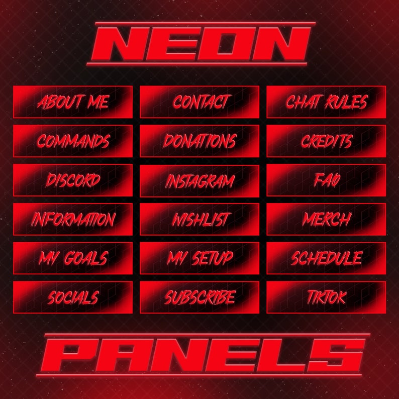 Twitch Panels Red (x20) / Twitch Clean Panels Pack / Stream Overlays ...