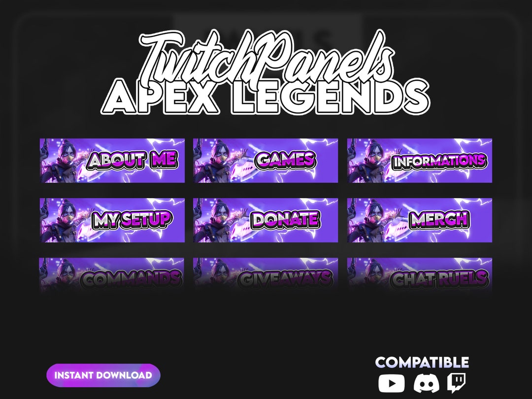 Twitch Panels (x16) / Wraith Apex Legends Panels / Stream Panels Pack ...