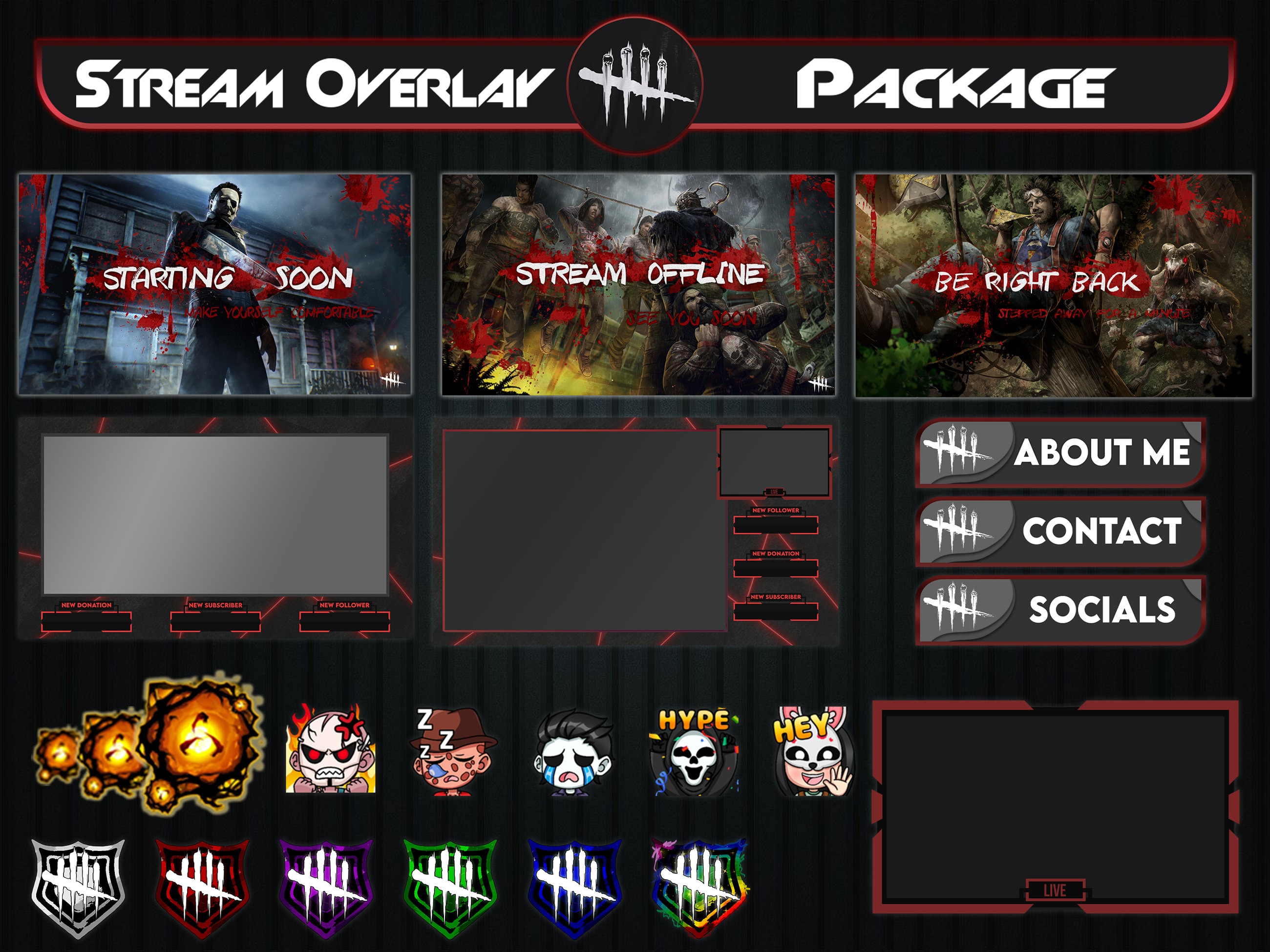 Twitch Deadbydaylight Overlay, Twitch Overlays, Twitch Emotes, Twitch ...