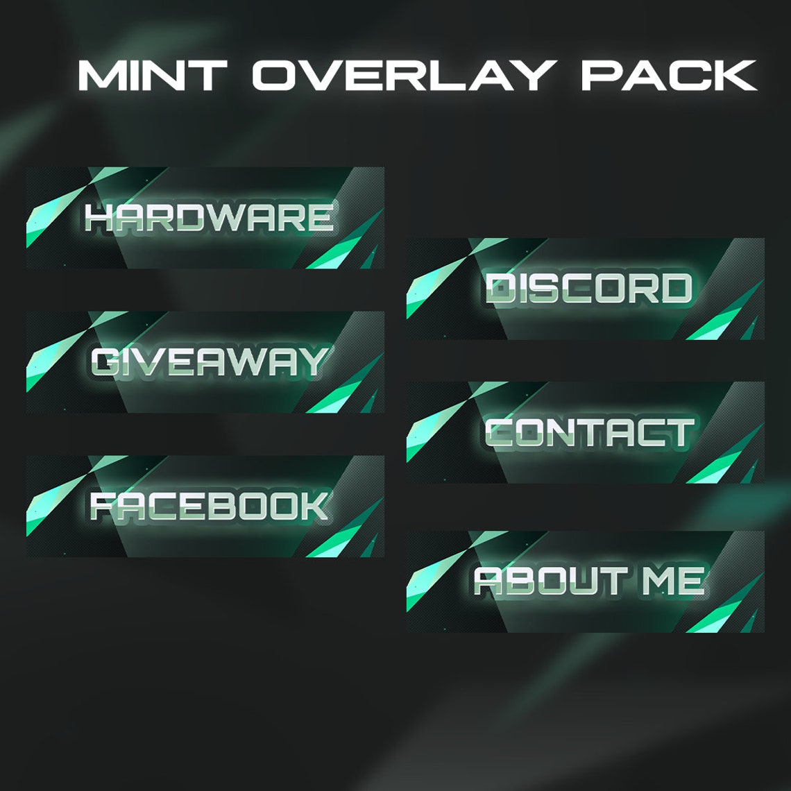 ANIMATED STREAM Overlay, MINT Pack, Minimal Mint Twitch Theme Overlay ...