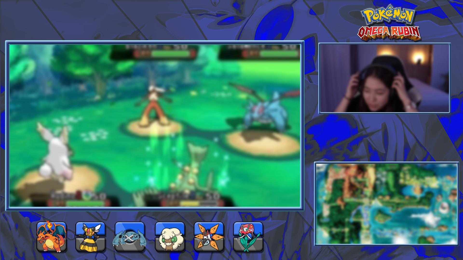 Blue Pokemon Overlay, Clean Pokemon Overlay Screen, Twitch Overlay ...