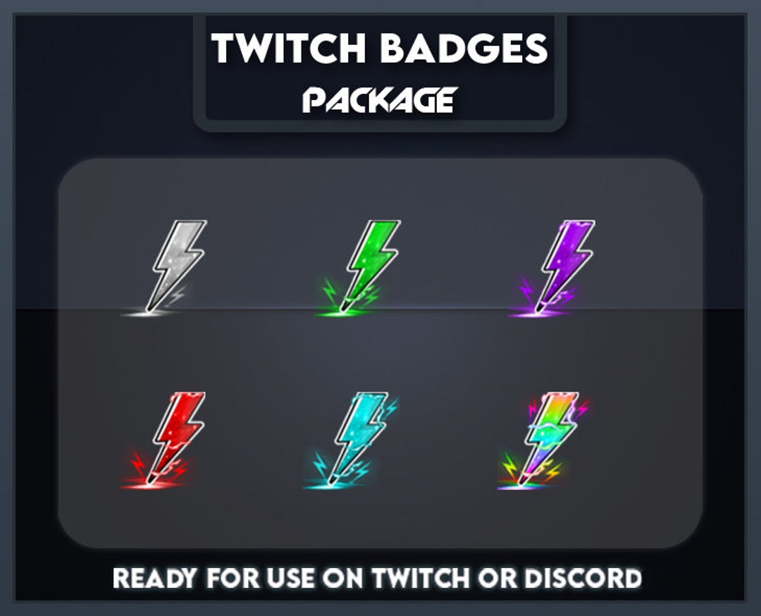 Magic Bolt Twitch Sub Bit Badges Bolt Lightning Sub Badges - Etsy
