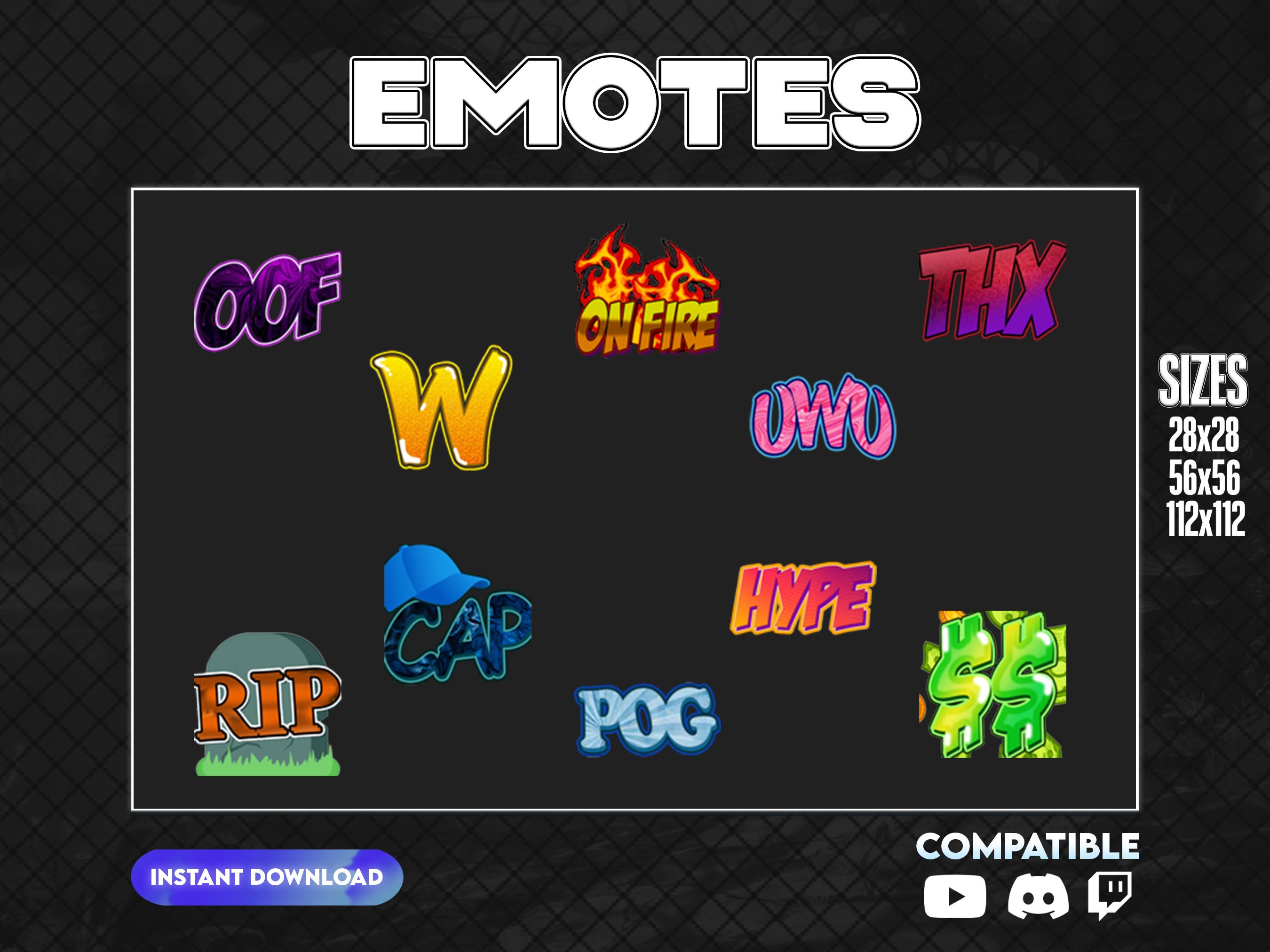 10 Text Emote Pack | Text Emotes, Discord Emotes, Text Emotes, Sub ...