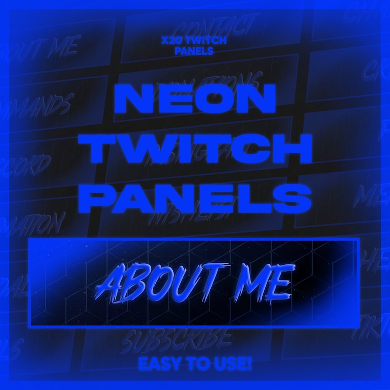 Twitch Panels Blue x20 / Twitch Clean Panels Pack / Stream Overlays ...