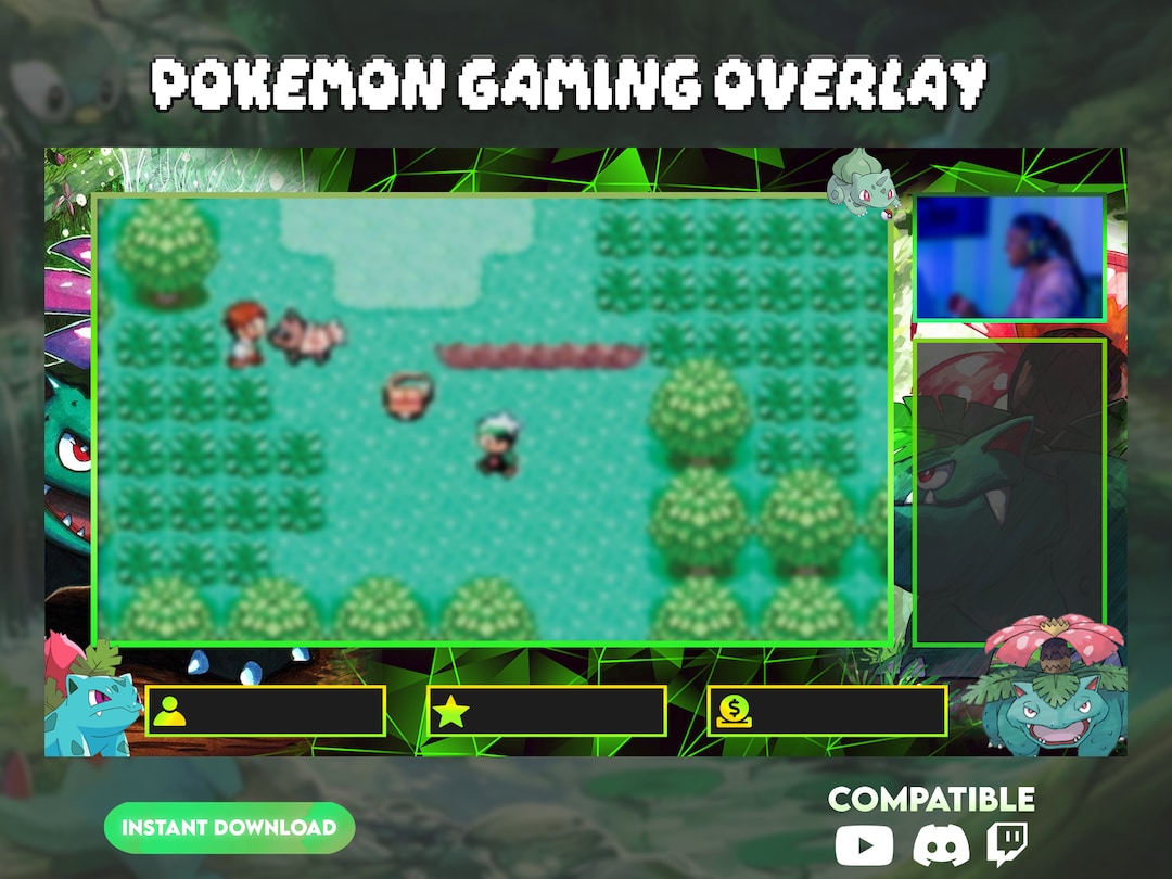 Pokemon Leafgreen Overlay, Clean Pokemon Overlay Screen, Twitch Overlay ...