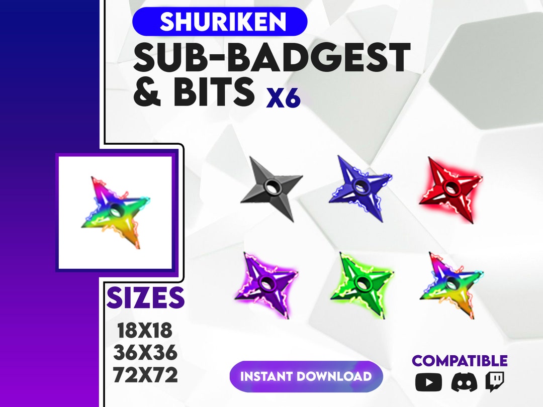 Sub Badges Shuriken Star | Bit Badge Throwing Star | Sub/bit Badge for ...