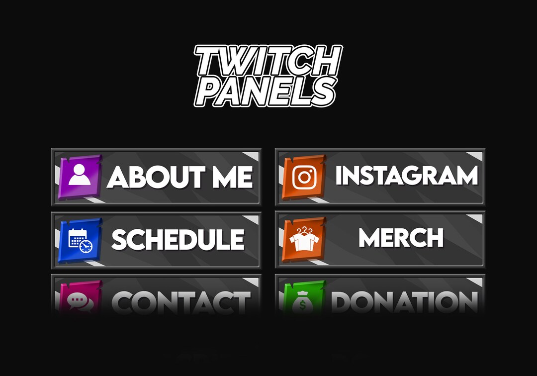 Twitch Panels Clean (x10), Stream Panels Pack, Twitch Profile Panels ...
