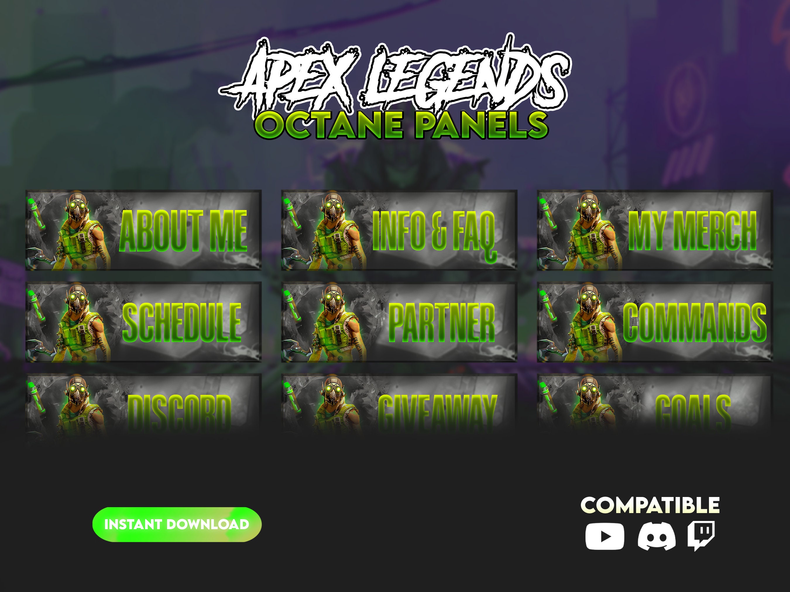 Twitch Panels (x16) / Octane Apex Legends Panels / Stream Panels Pack ...