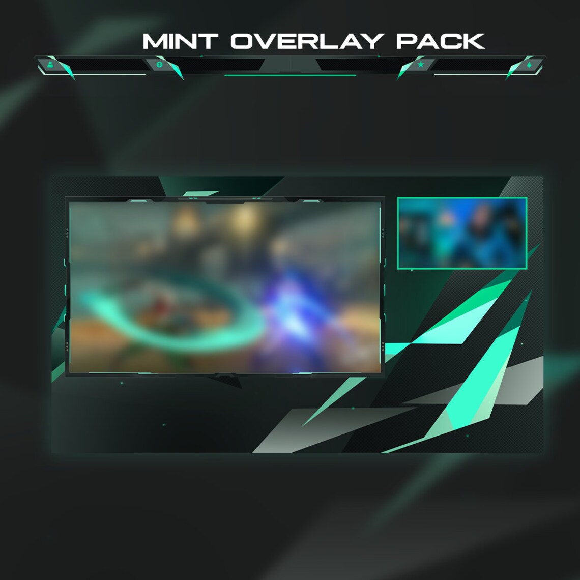 ANIMATED STREAM Overlay, MINT Pack, Minimal Mint Twitch Theme Overlay ...