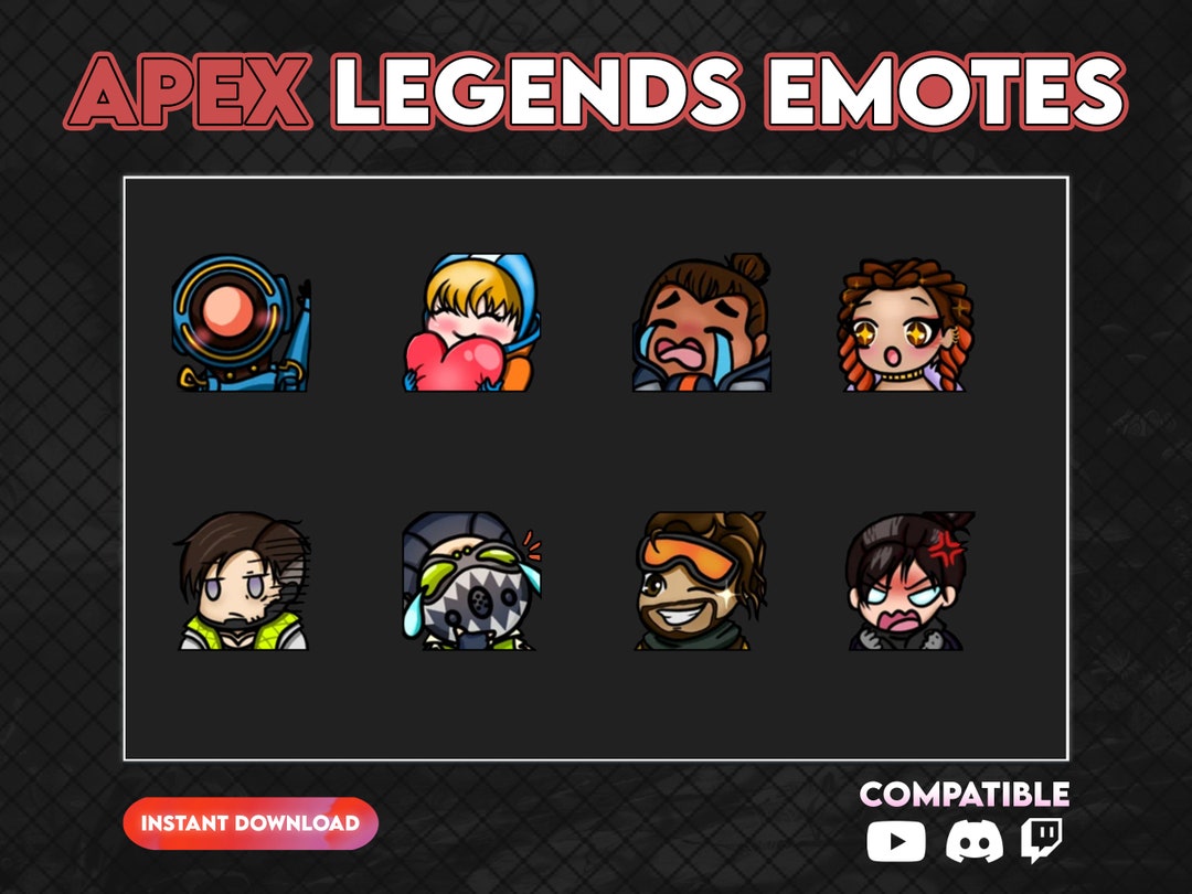 Kawaii Cute Chibi Apex Legends Emote Pack - Youtube, Twitch, Discord ...