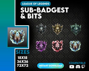 League of Legends Ranked Badges - Twitch Lol Sub Badge / Bit Badges ...