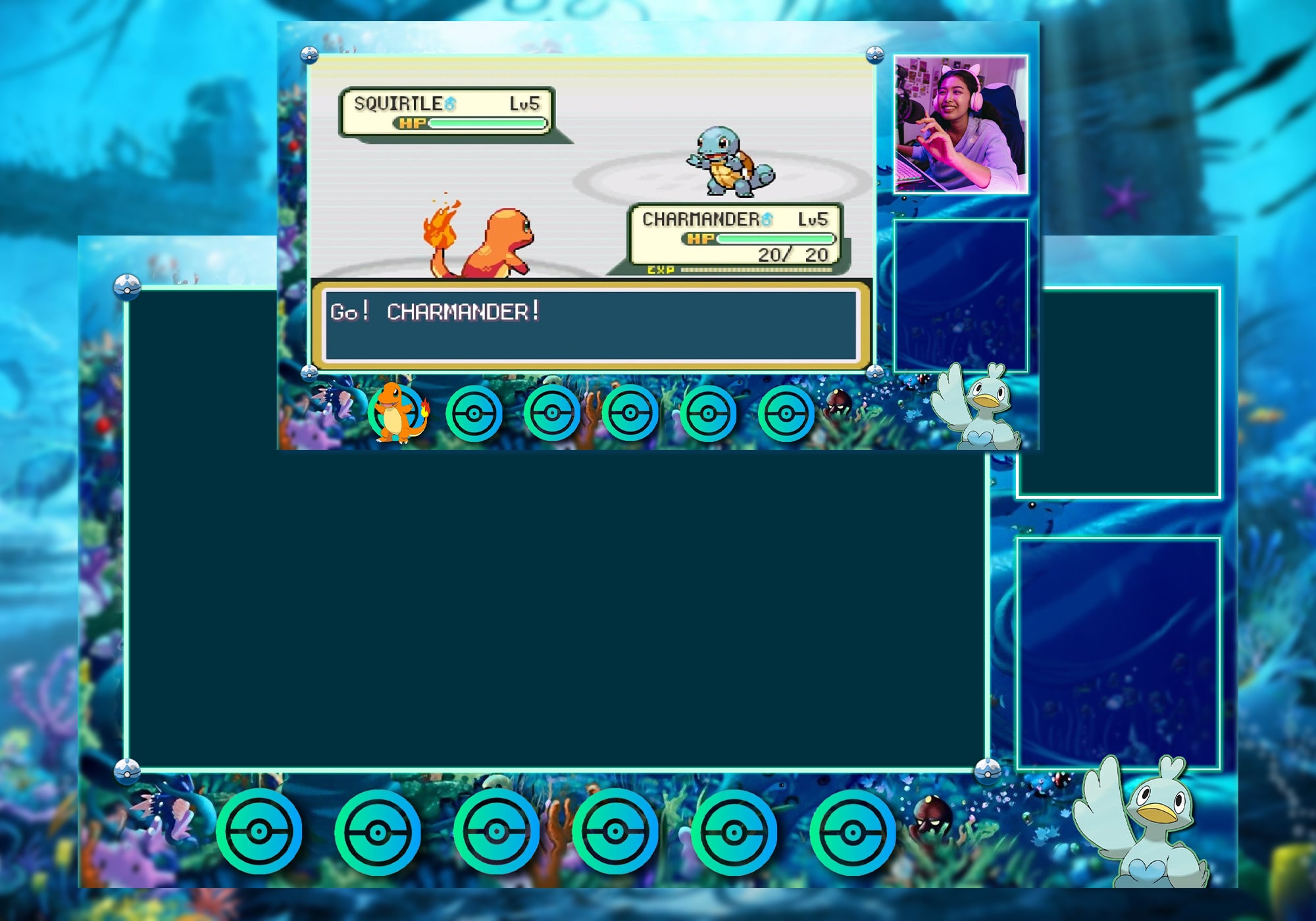 Pokemon Blue Neon Overlay, Twitch Overlay, Clean Pokemon Overlay Screen ...
