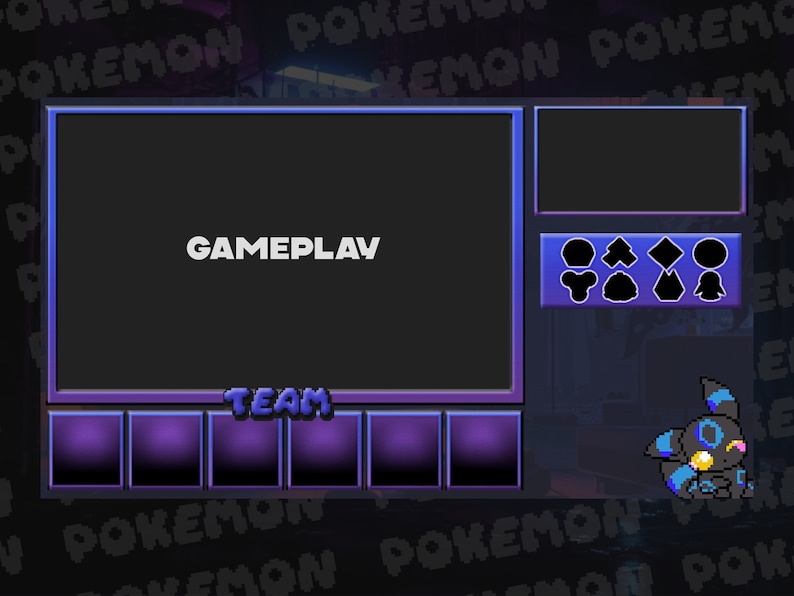 Pokemon Retro Overlay, Clean Pokemon Overlay Screen, Twitch Overlay ...