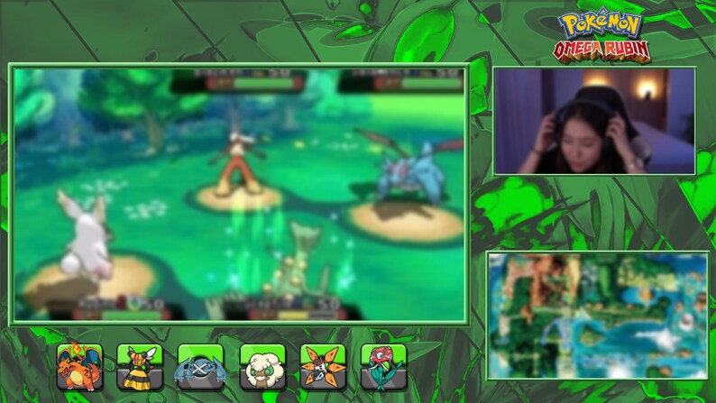 Green Pokemon Overlay, Clean Pokemon Overlay Screen, Twitch Overlay ...